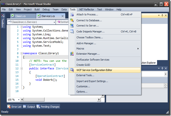 Missing “Edit WCF Configuration” menu option ~ andyfrench.info